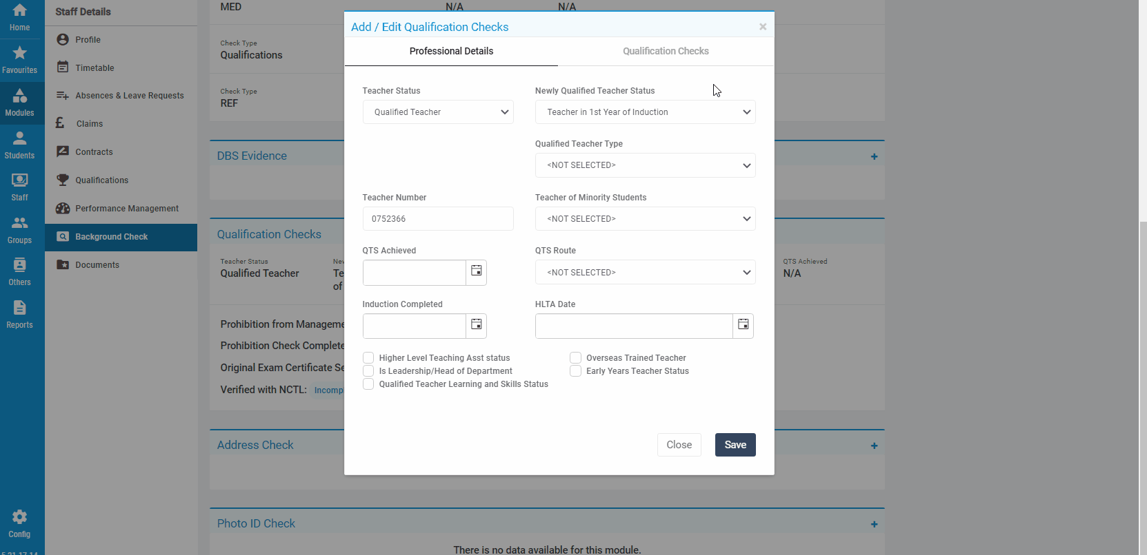 Census - School Workforce - Bromcom