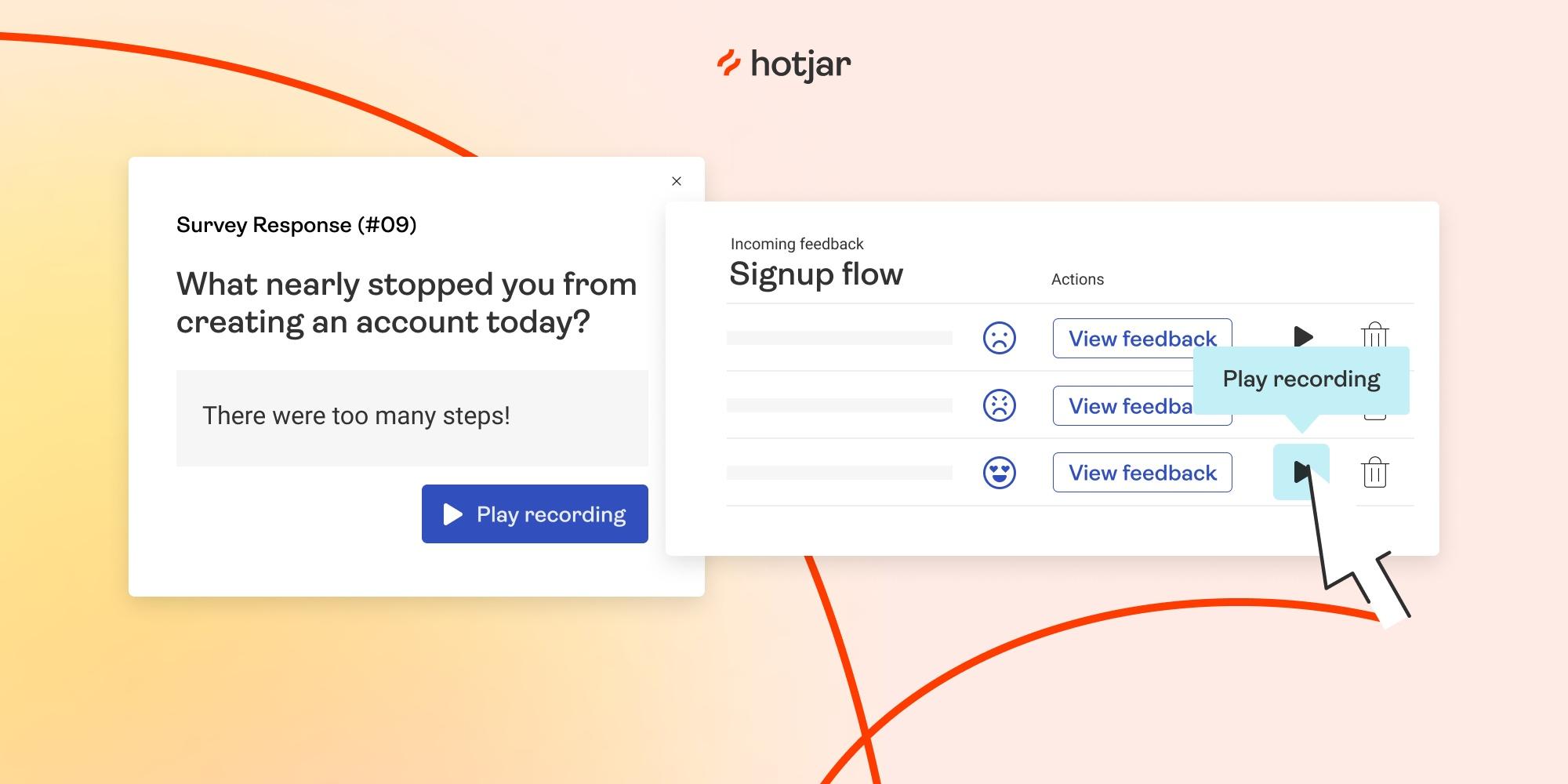 ️ Click “Play” to get the context behind your users’ feedback - Hotjar