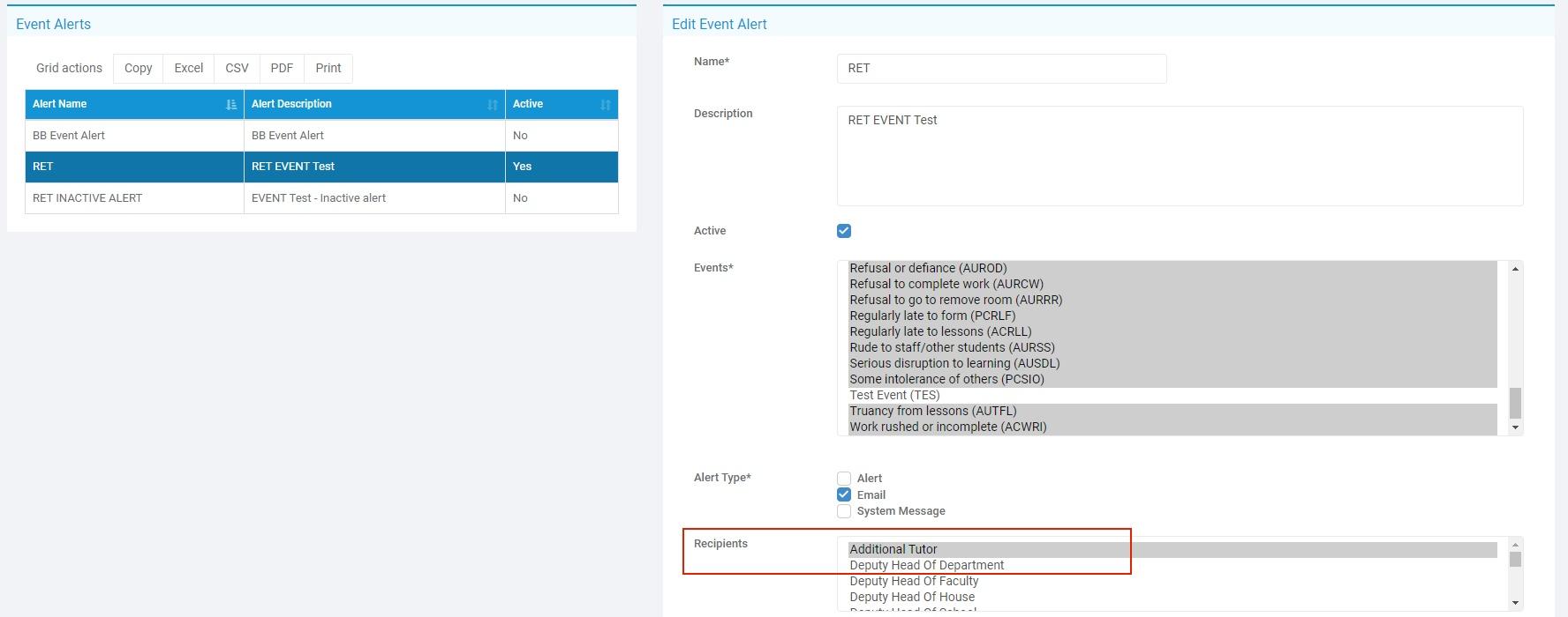 Behaviour - Referral Role - Bromcom