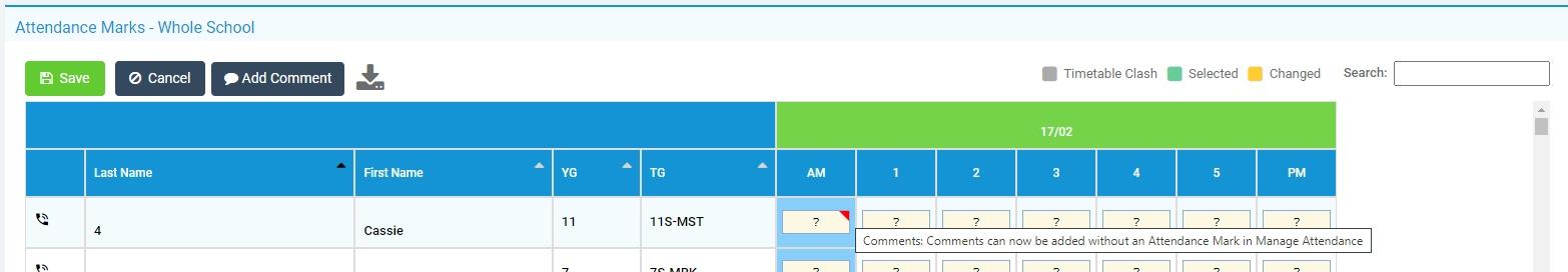 Attendance - Comments - Bromcom