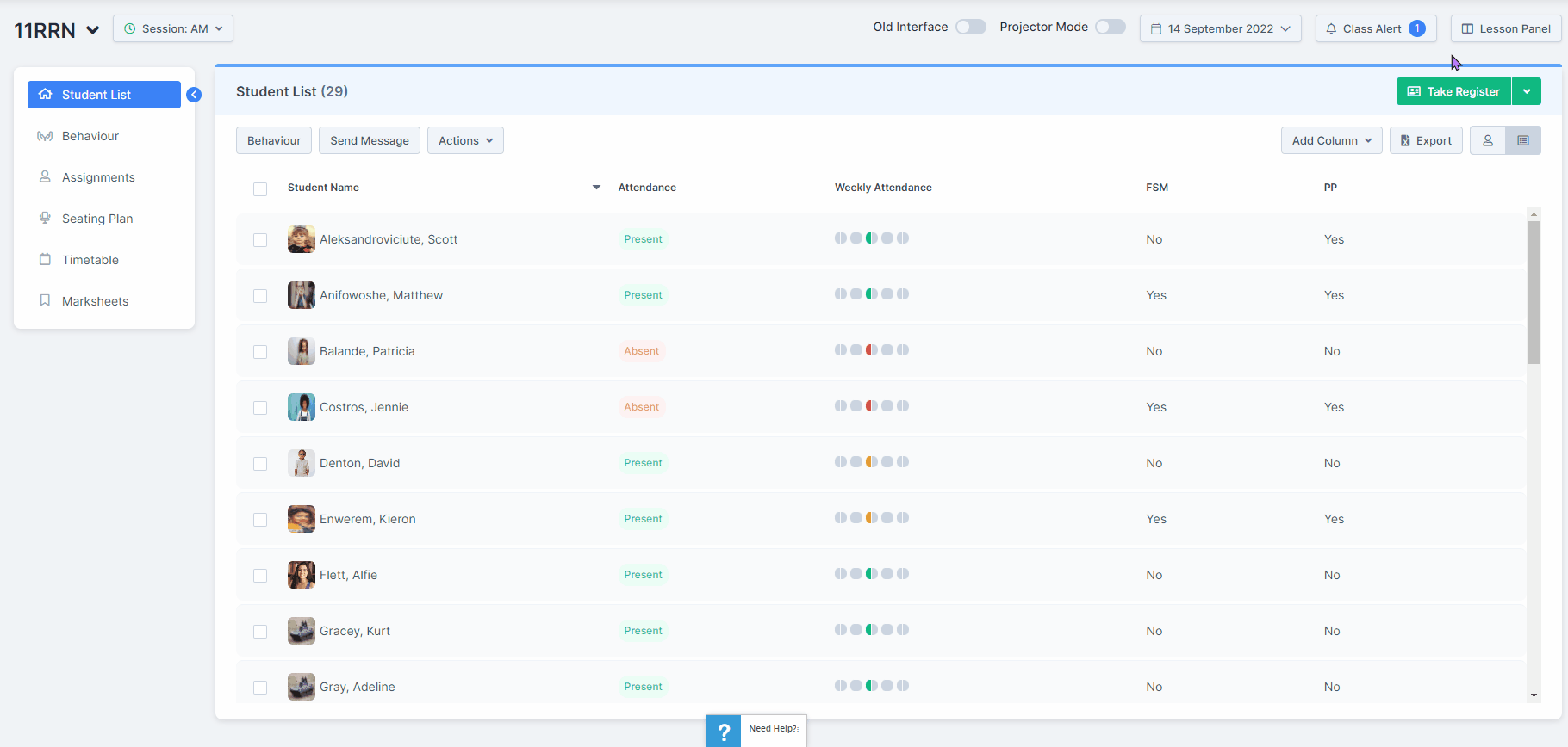 New Teacher Dashboard - Bromcom