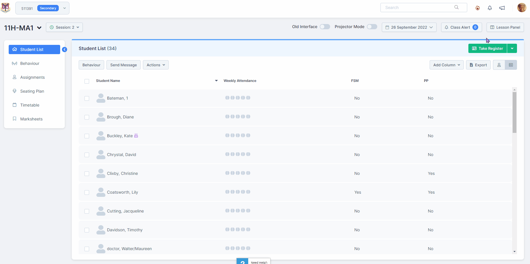 Dashboards Teacher Dashboard Bromcom 
