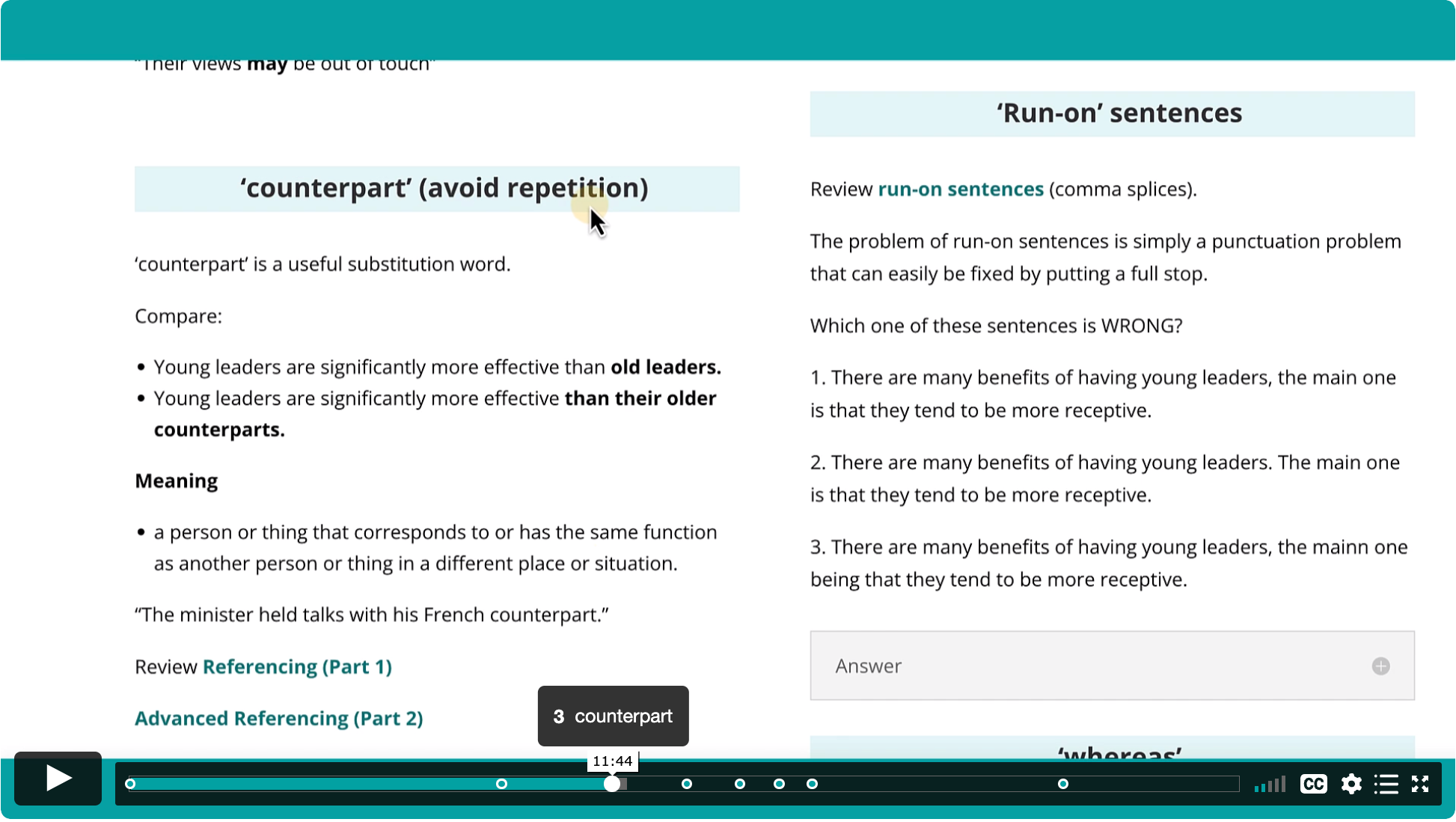 Substitution words: 'counterpart' - IELTS with Fiona | Beamer