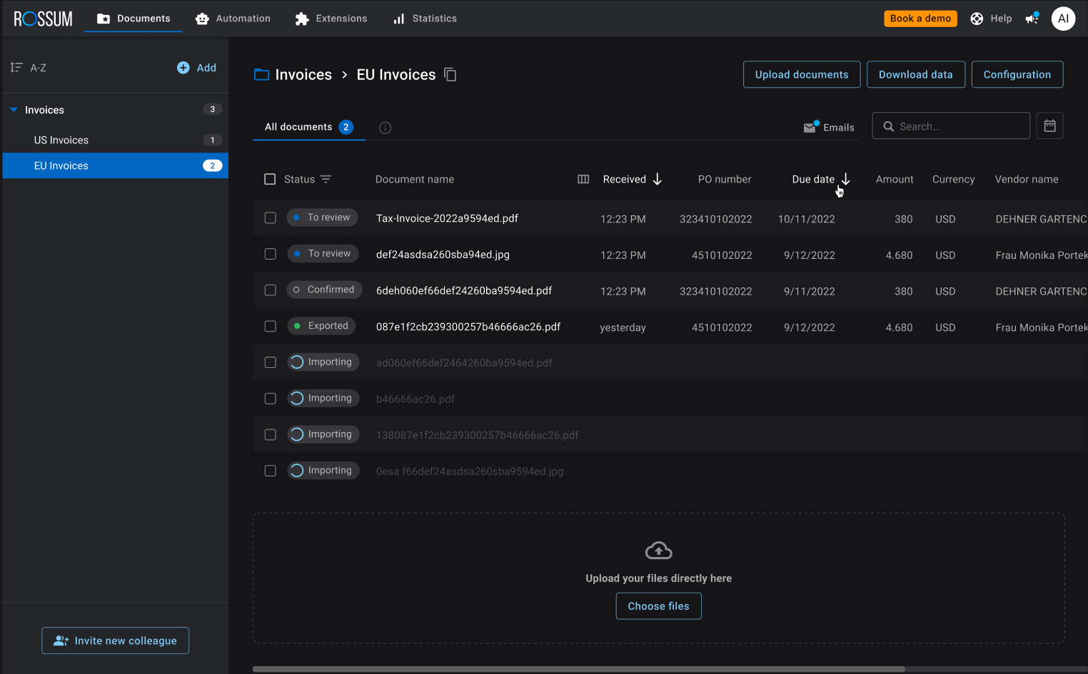Improvement : Simplified Dashboard - Rossum