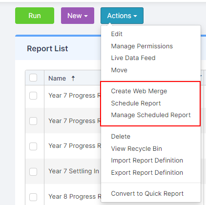Reports - Quick Report - Bromcom