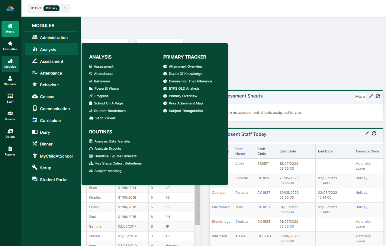 Dashboards - MIS Colour Theme - Bromcom