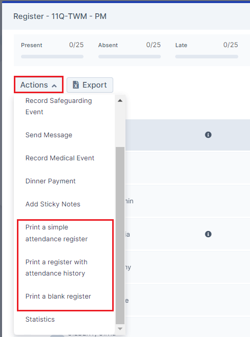 How to print the Register in the new Teacher Dashboard – Bromcom ...