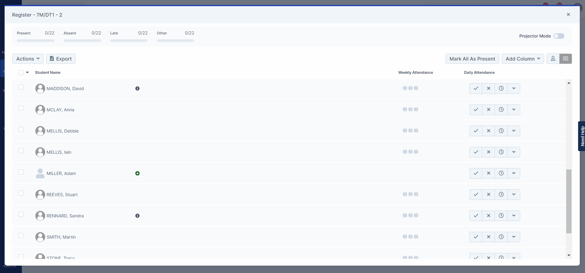 How to add On the Fly Students to the Take Register page – Bromcom ...