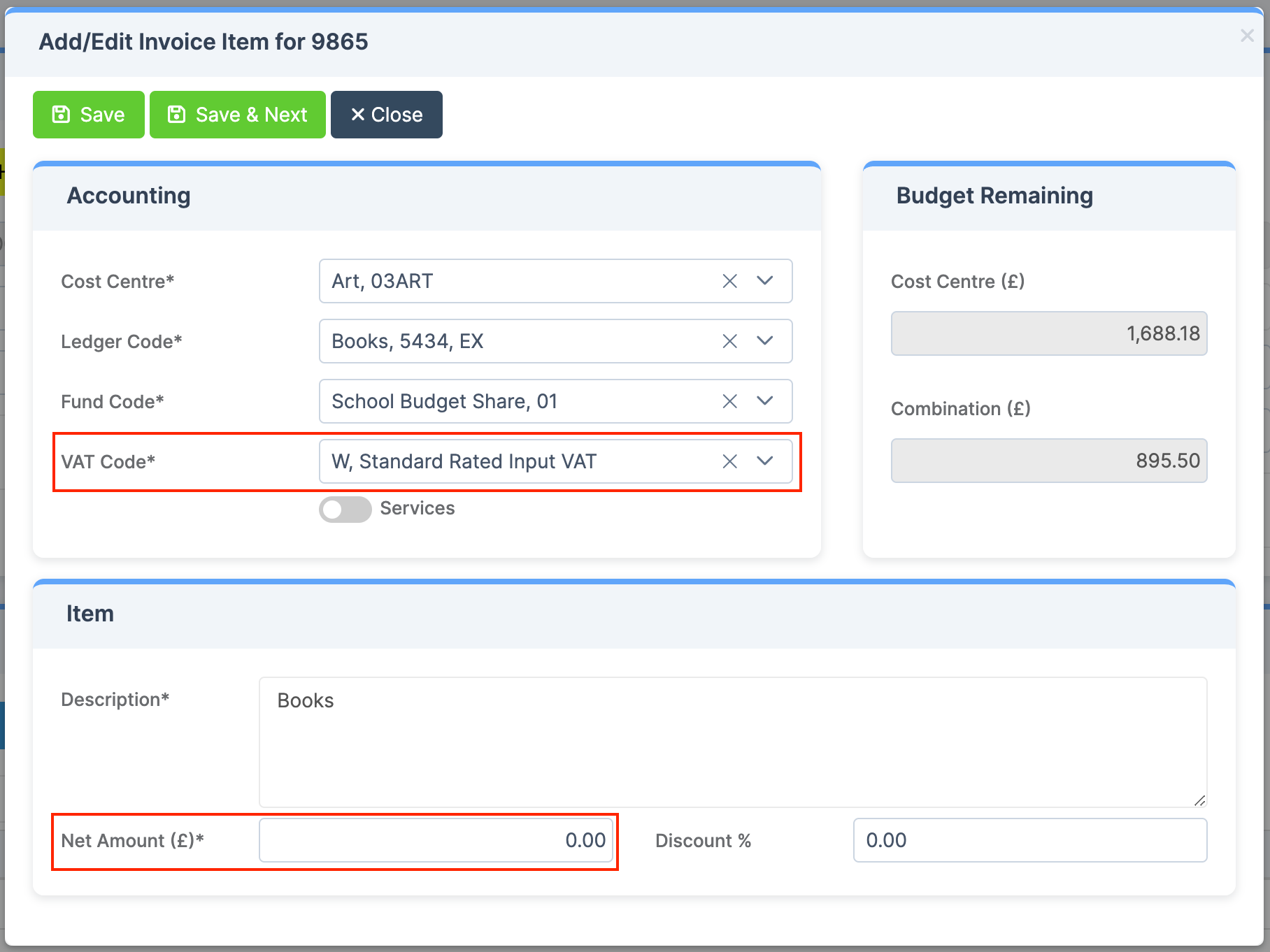 Finance - Changes to Invoices & Credit Notes that relate to VAT - Bromcom