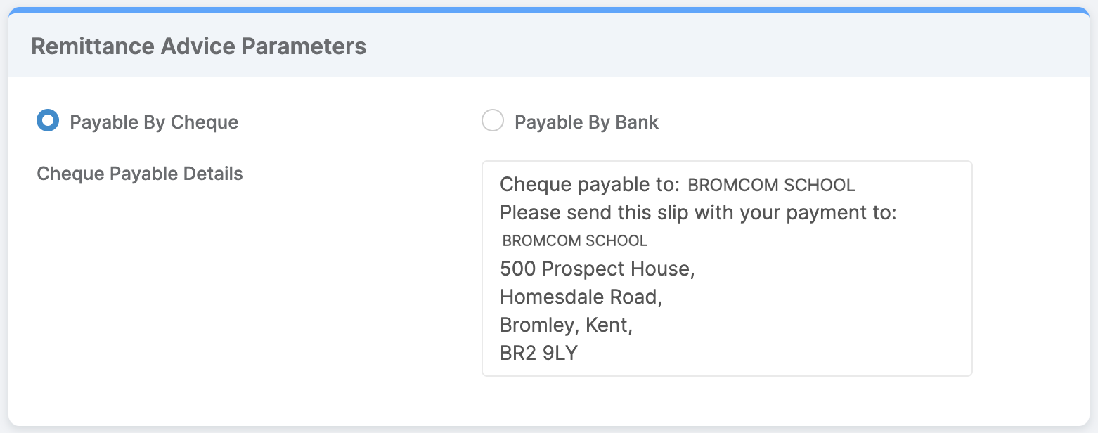 Finance - AR Configuration - Change Remittance for AR Invoices - Bromcom