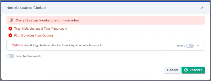 How to use the Import Pupil Choices page – Bromcom – Documentation Centre