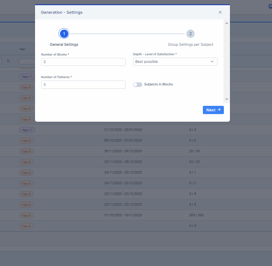 How to use Options Timetable Patterns – Bromcom – Documentation Centre