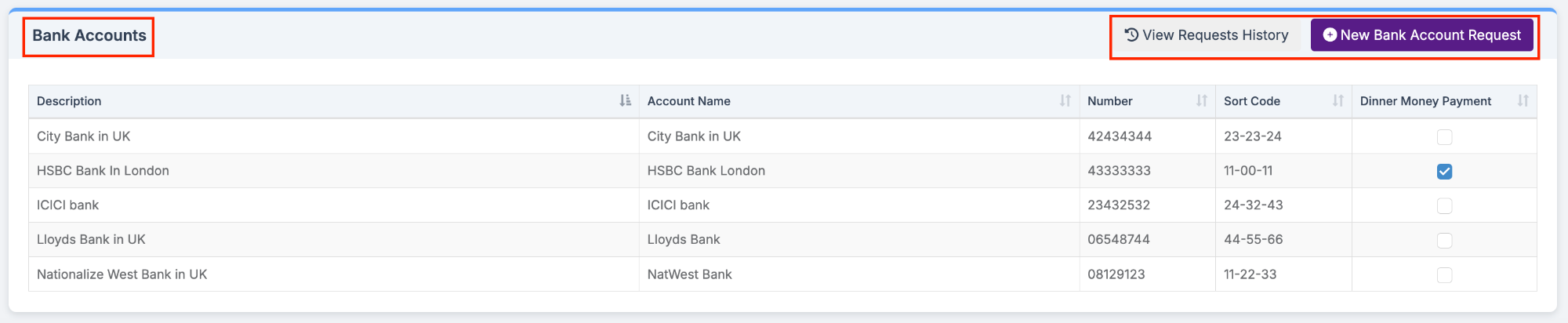 MCAS - Online Payments: Bank Accounts management enhancement - Bromcom