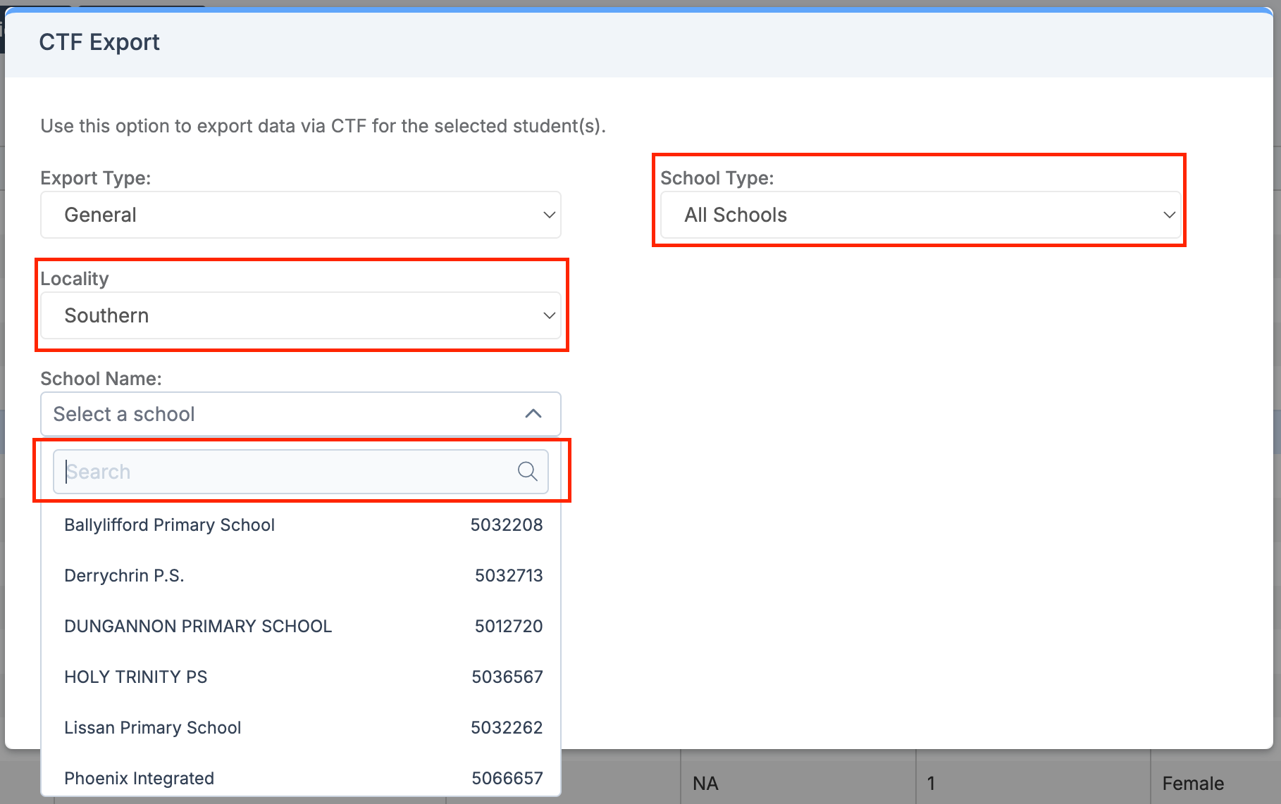 Administration - CTF Export updates - Bromcom