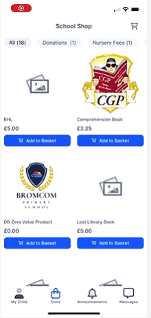 MCAS - Parent App: Ability to purchase a Zero Value product - Bromcom