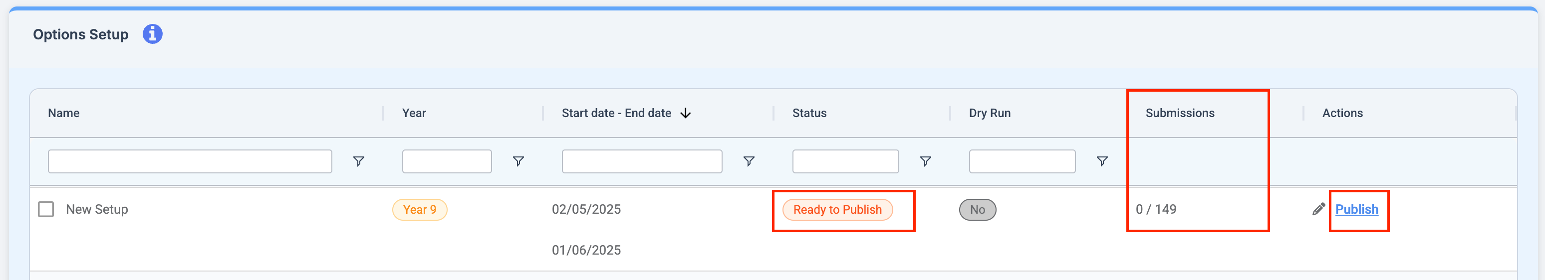 Options - Options Setup: New Status Workflow - Bromcom