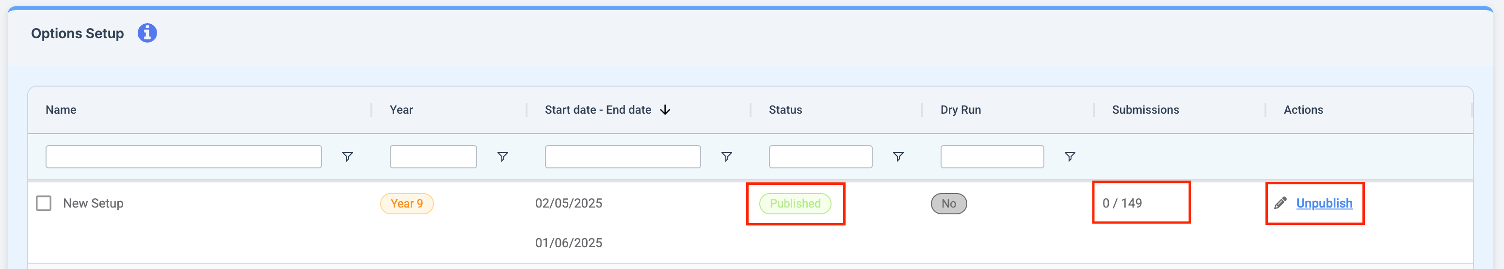 Options - Options Setup: New Status Workflow - Bromcom