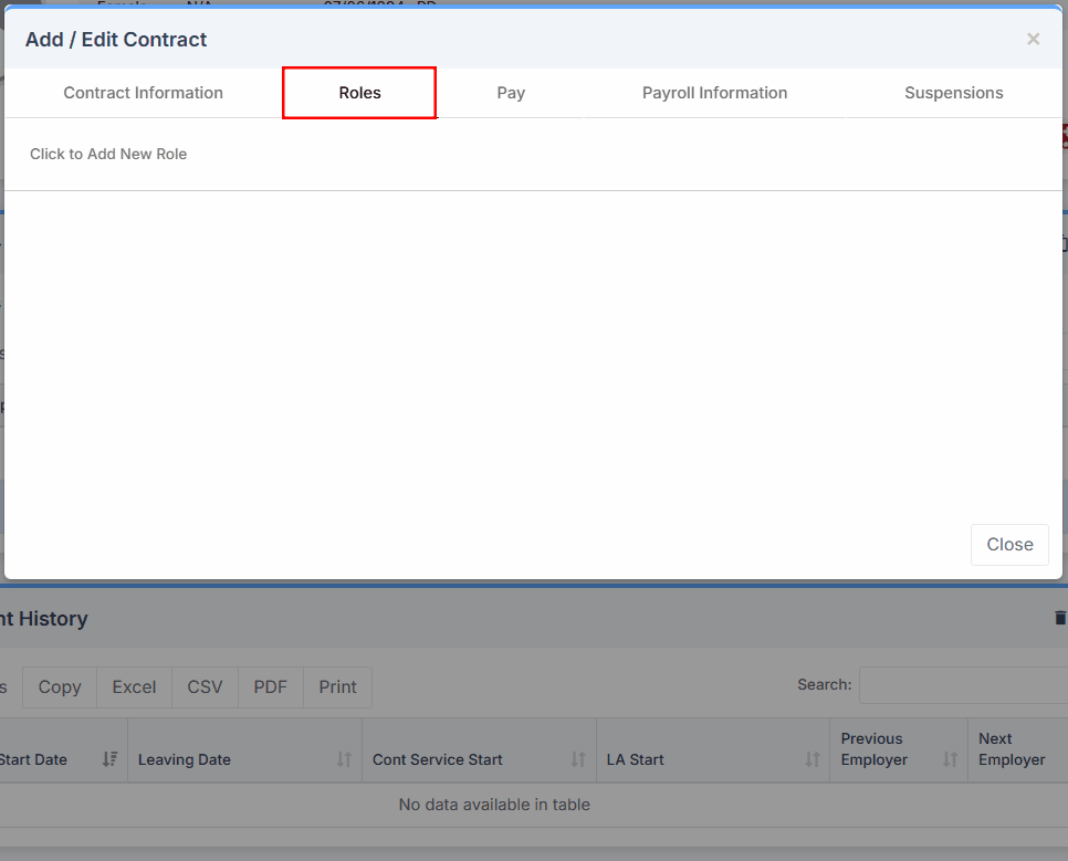 Finance - Roles Update for Staff Contracts - Bromcom