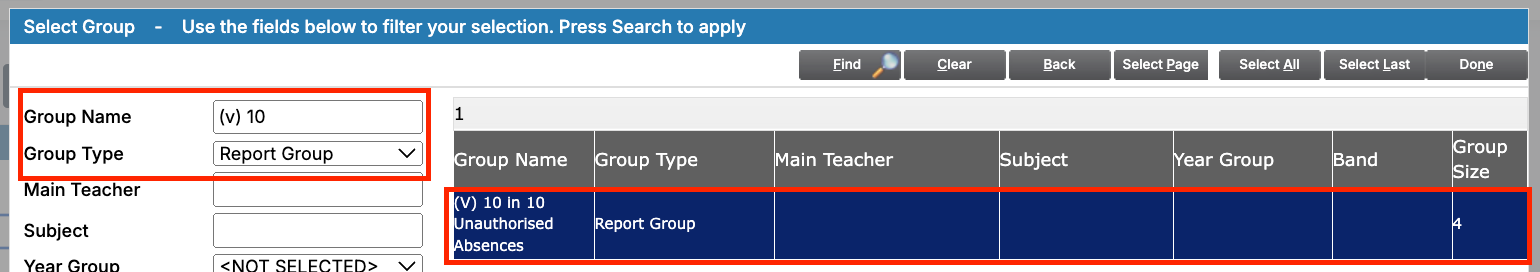 Reporting - New Report Group "(V) 10 in 10 Unauthorised Absences" - Bromcom