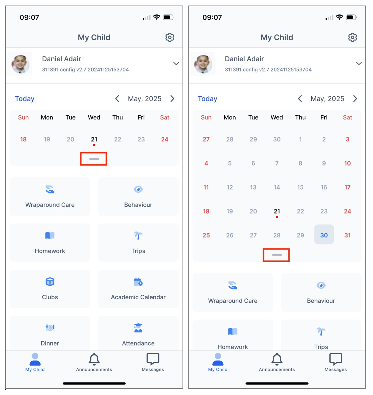 MCAS - Parent App: Enhancements to Calendar View - Bromcom