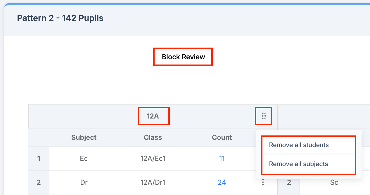 Options - Timetable Patterns: Enhanced Student and Subject Removal in ...