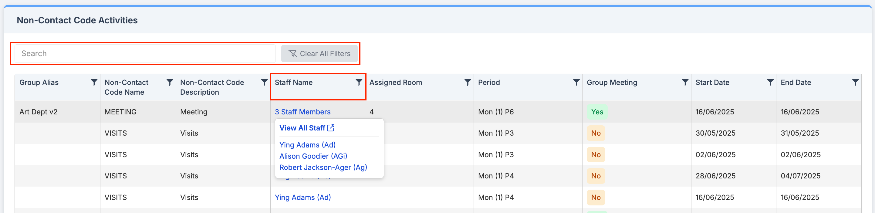 wTimetable - Non-Contact Codes: Enhancements to MIS Modules - Bromcom