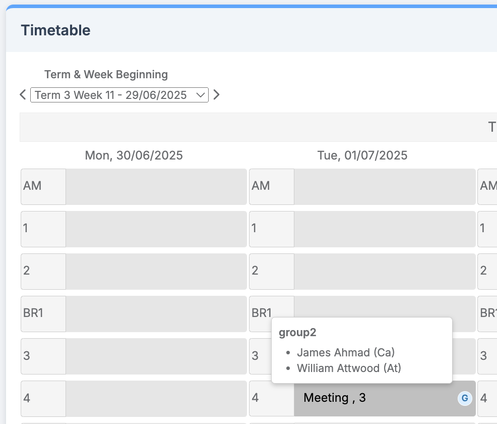 wTimetable - Non-Contact Codes: Enhancements to MIS Modules - Bromcom