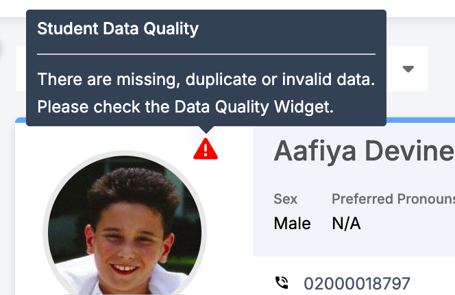 Dashboards - New Student Data Quality Dashboard - Bromcom