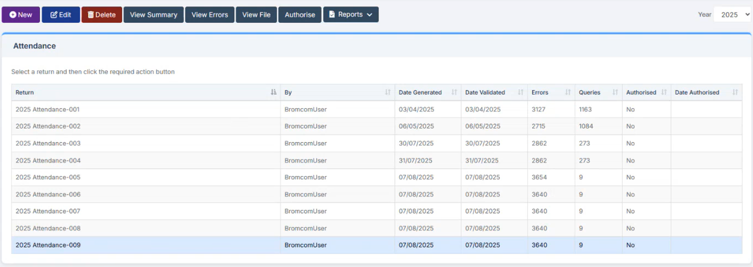 Census – Attendance Collection: Sessions Calculation Update - Bromcom