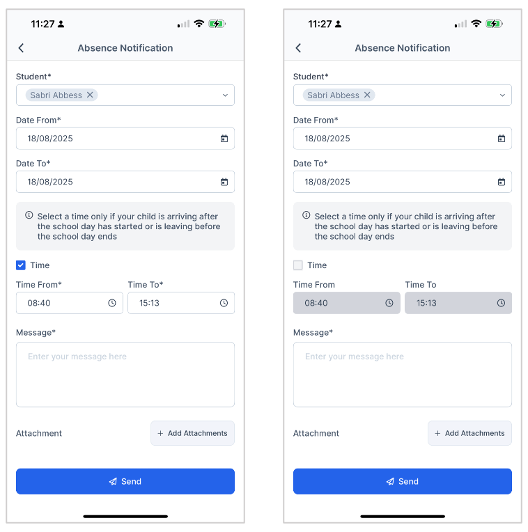 MCAS - Parent App: Parents can notify the school of child's absence ...