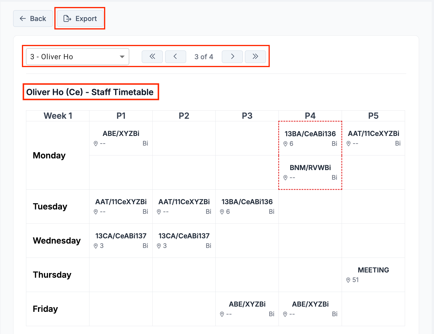 wTimetable - Scheduling: New Report - Individual Timetable - Bromcom