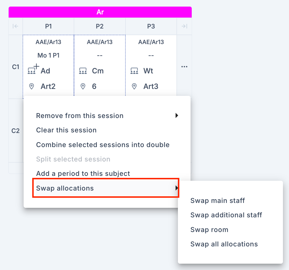 wTimetable - Curriculum Plan: Swap Sessions in Expanded Blocks - Bromcom