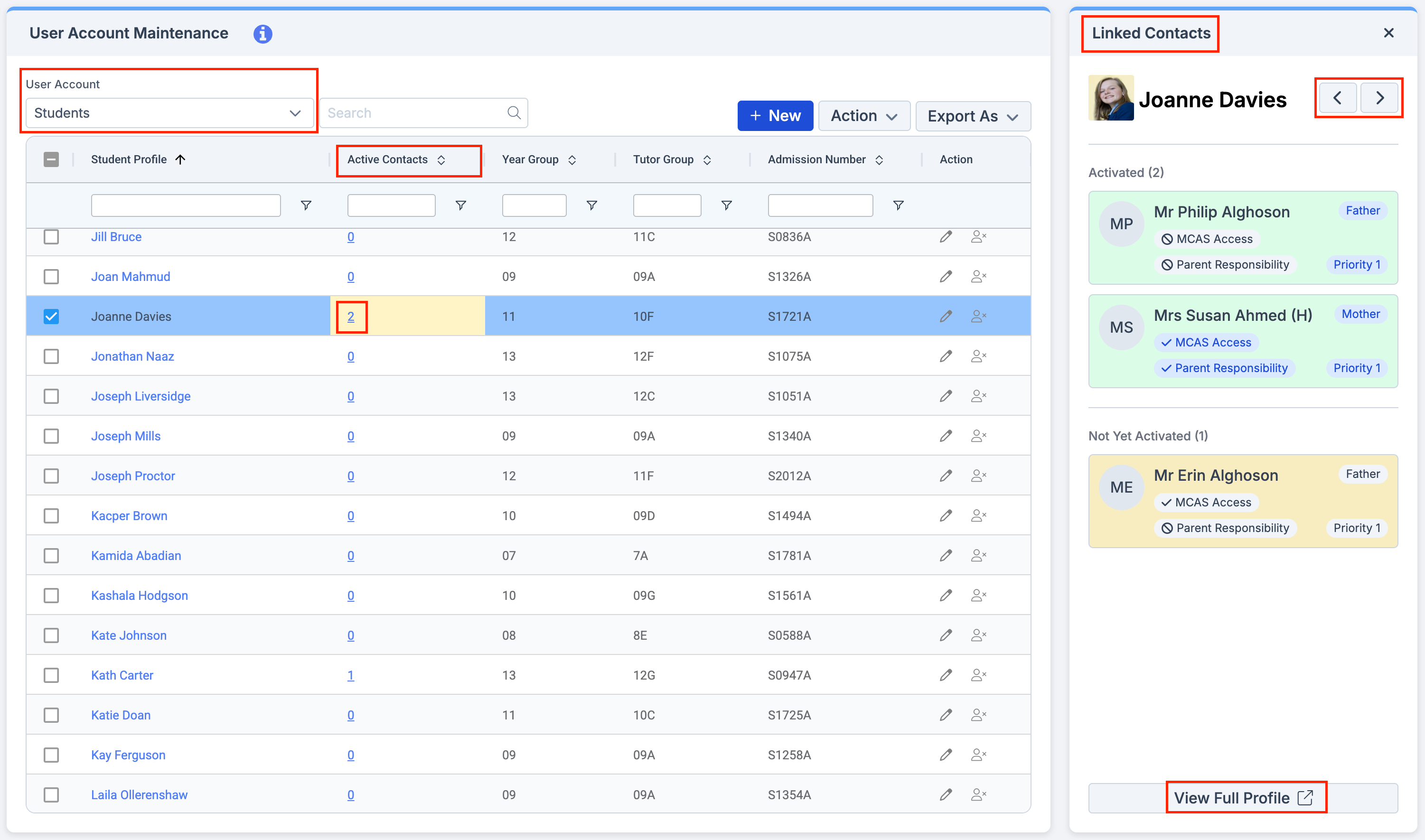 MCAS - Enhancements to User Accounts - Bromcom
