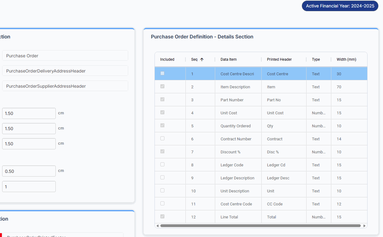 Finance - Purchase Order Definition Updated to New Interface - Bromcom