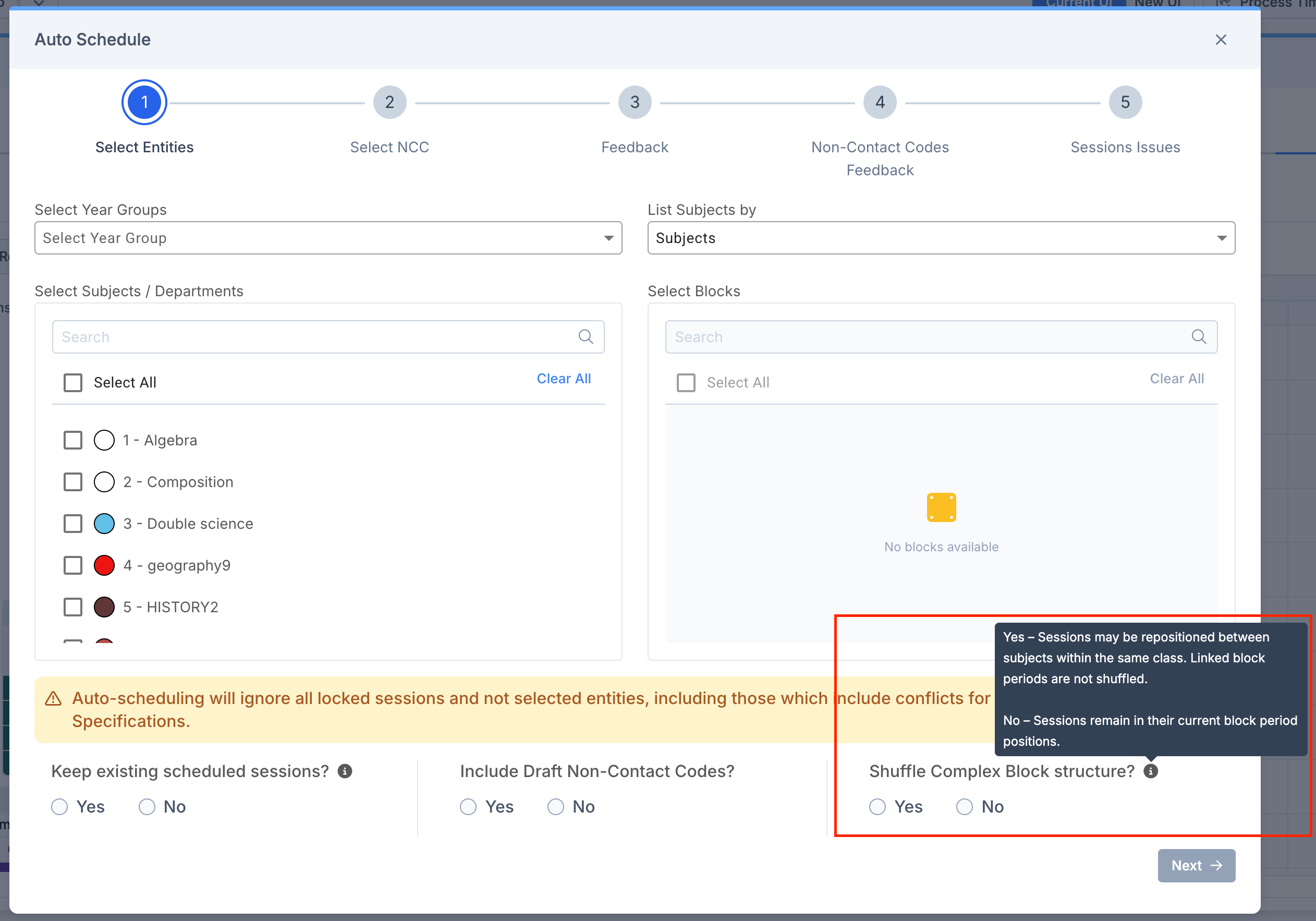 wTimetable - Scheduling: Auto Schedule Complex Blocks - Bromcom